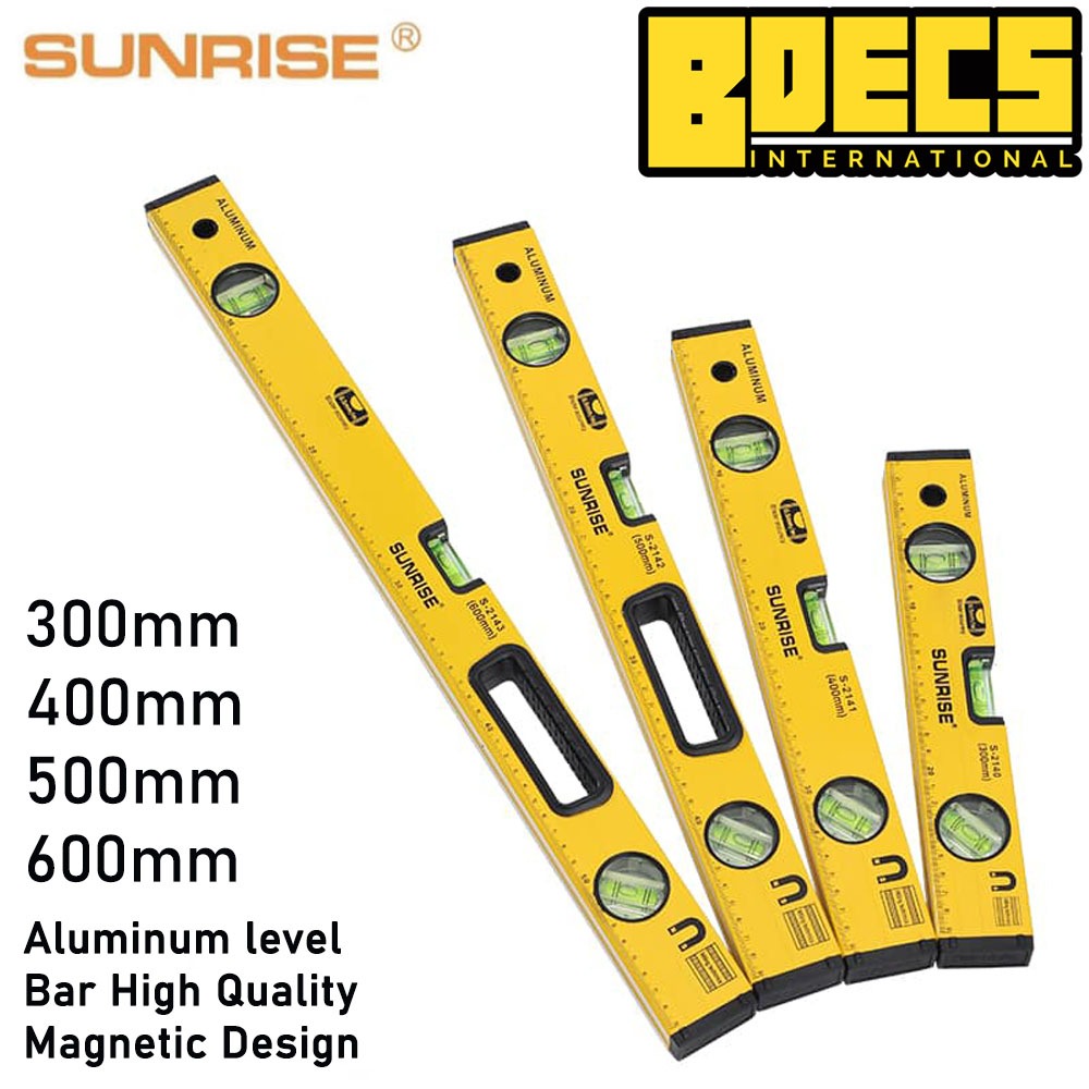 Sunrise Aluminum Level Bar magnetic High Quality Heavy Duty (30cm, 40cm ...