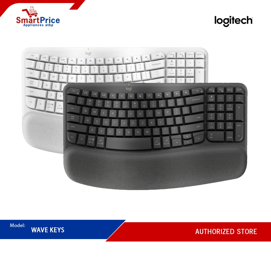 Logitech Wave Keys Ergonomic Bluetooth Wireless Keyboard With Cushioned Palm Rest Shopee