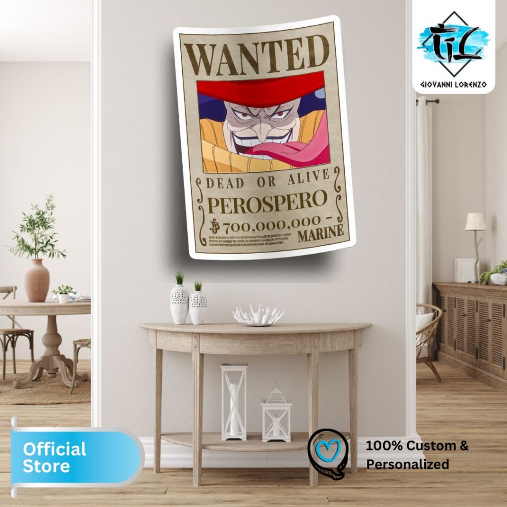 ONE PIECE WANTED POSTER - WALL STICKER - PEROSPERO | Shopee Philippines