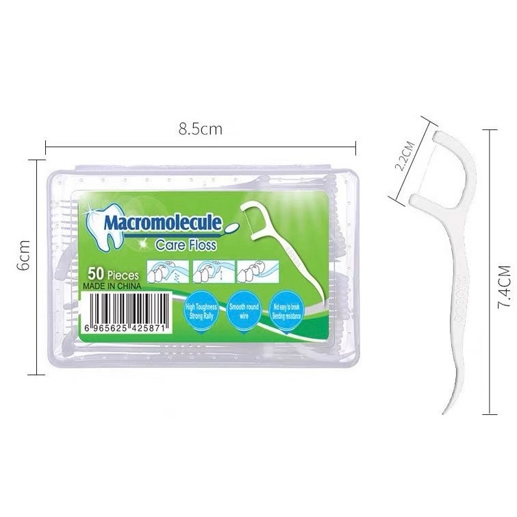 50Pcs/Set Teeth Toothpicks Stick Dental Floss Flosser Picks Tooth Clean ...