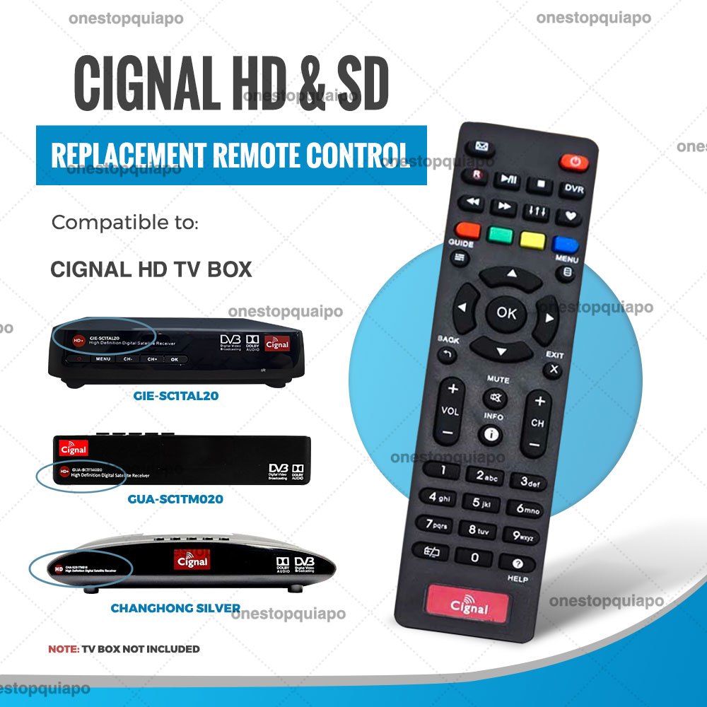 OSQ Replacement Cignal Remote Control for Cignal HD TV Box Satlite TV ...