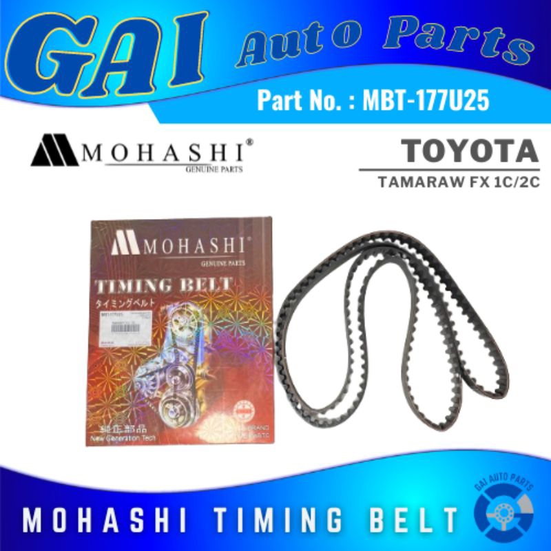 Toyota Timing Belt 177RU25 for Tamaraw FX 1C/2C (13568-64010) (MBT-177U25) MOHASHI Genuine Parts ...