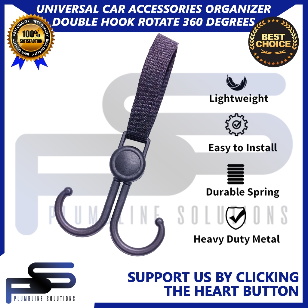 Universal Car Accessories Organizer Double Hook Rotation 360 Degrees ...