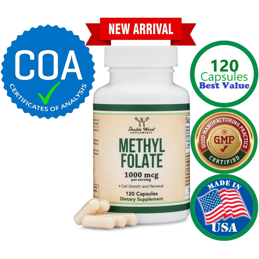 120 Caps Methyl Folate 1700mcg Active Vitamin B9 for Brain & Heart ...