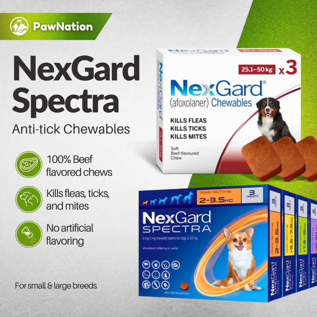 Nexgard and Nexgard Spectra Anti Tick & Flea with FREE Sticker Chewable ...