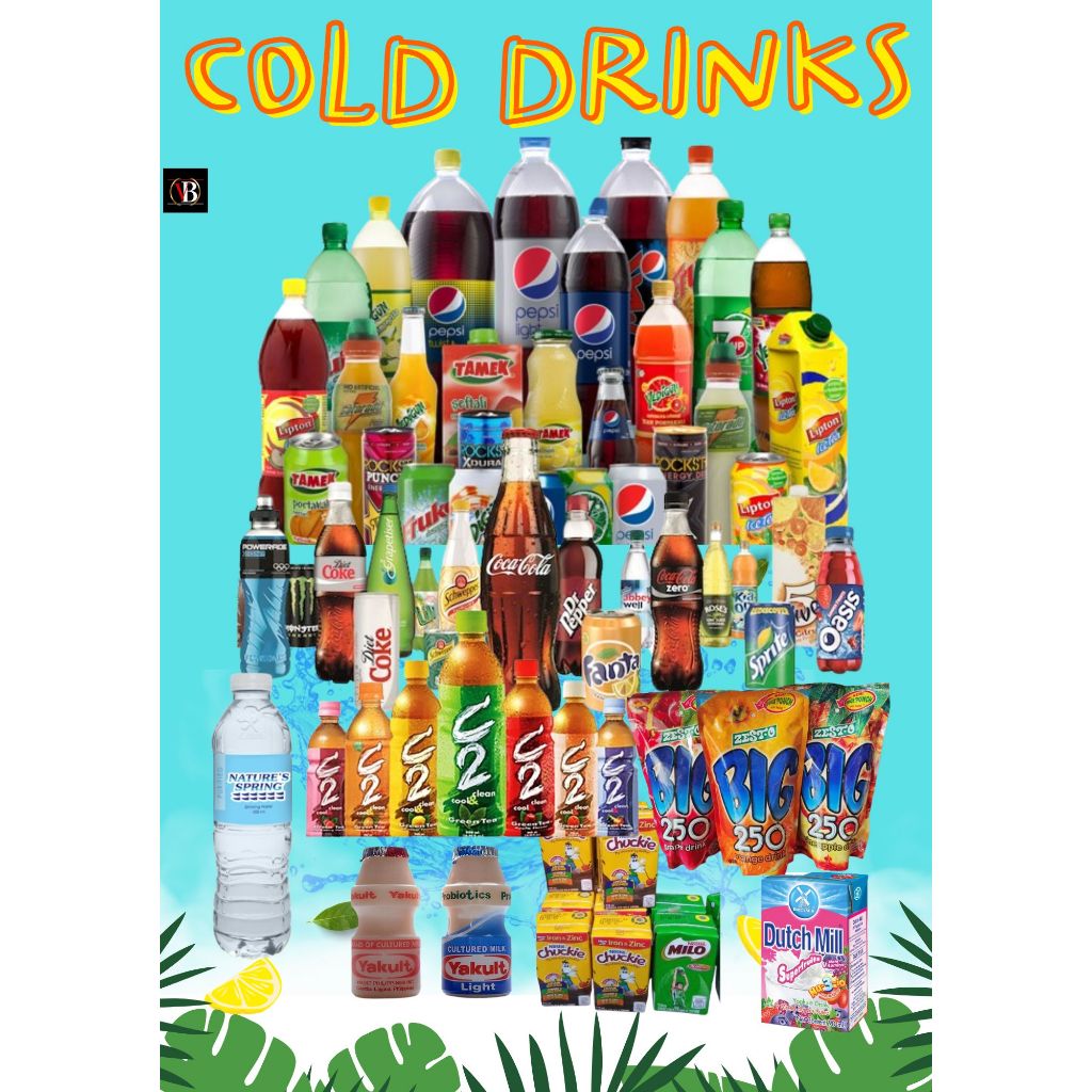 Laminated COLD DRINKS Signages A4 Size makapal 250mic glossy matibay High quality print ...