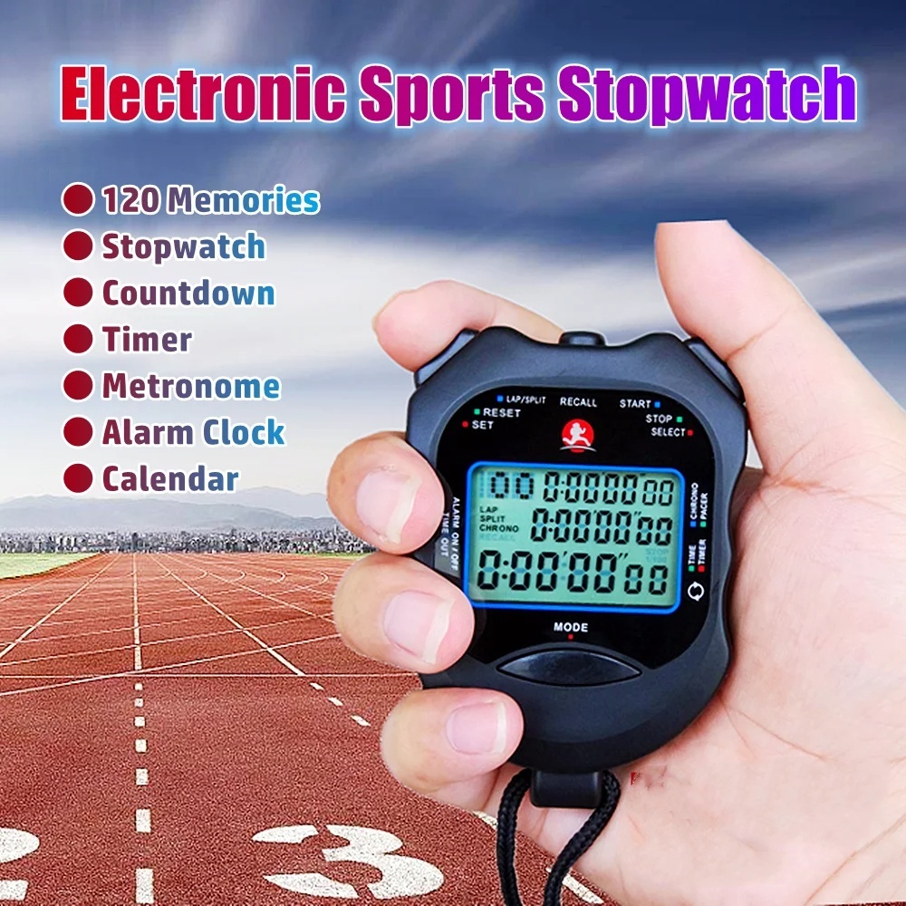 Professional Digital Sport Stopwatch LCD Timer Stop Watch Timer ...