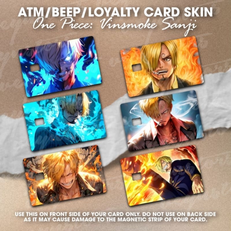 ONE PIECE SANJI ATM BANK BEEP CARD SKIN WATERPROOF STICKER | Shopee ...