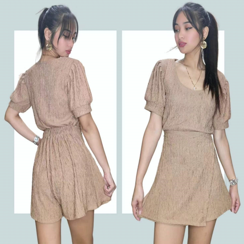 Korean terno for women plus size S-XL top and short set coordinates ...