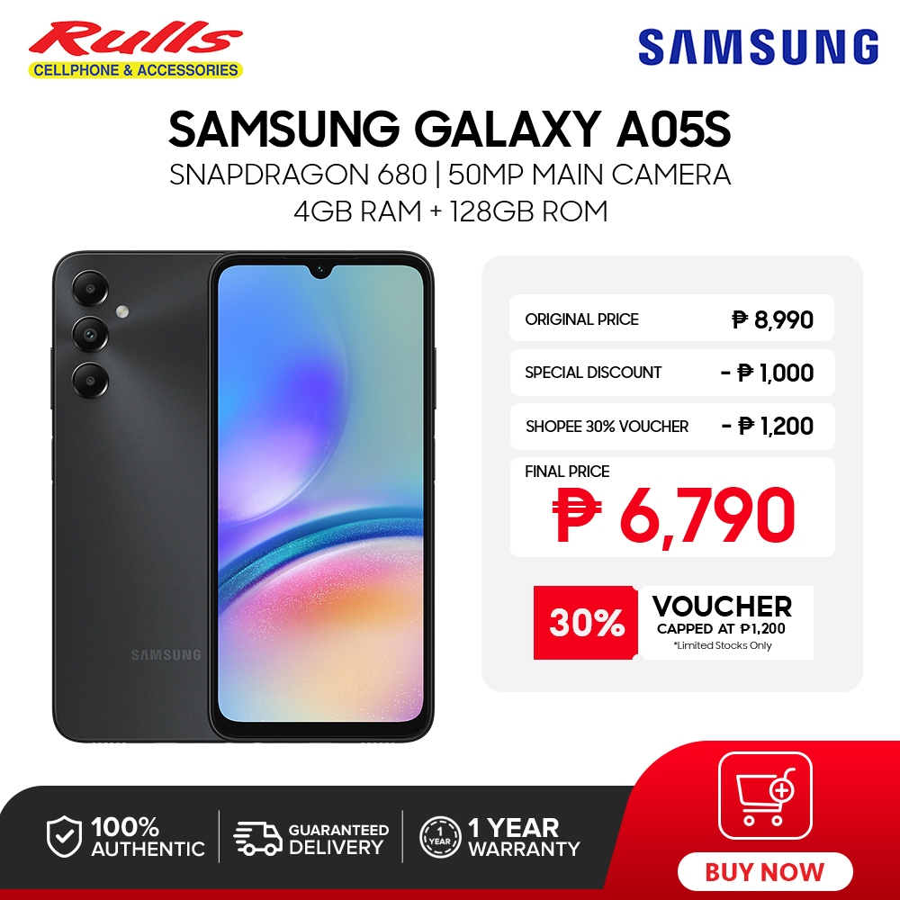 Samsung Galaxy A05s Smartphone | 4GB RAM+128GB ROM | Snapdragon 680 ...