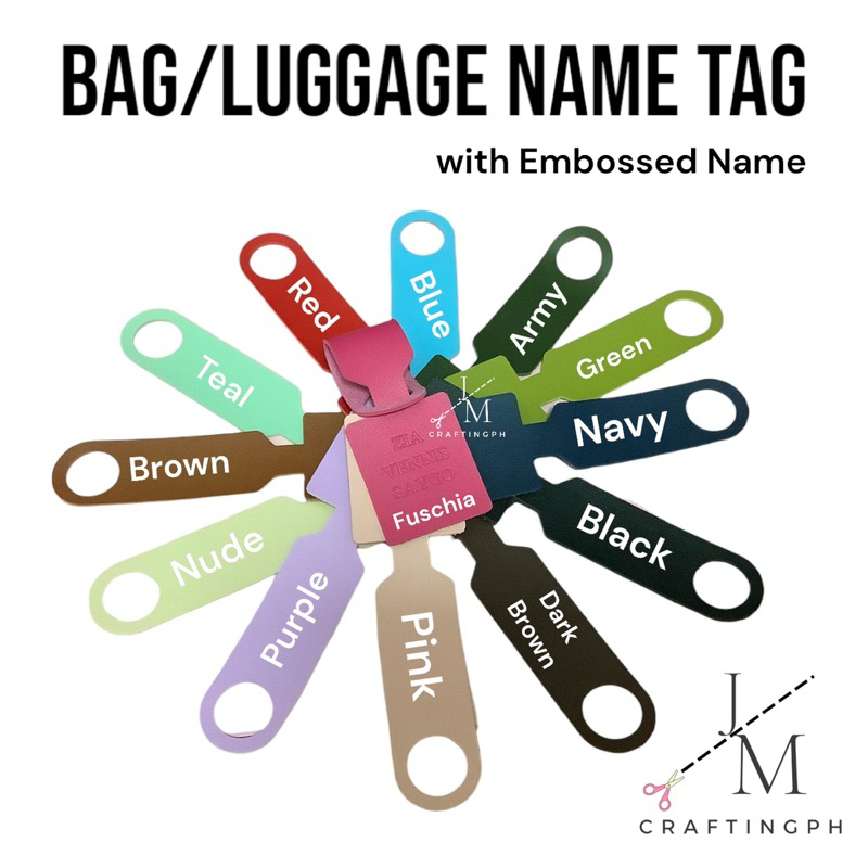Luggage Bag Tag with Free Name Decals | Embossed | Shopee Philippines