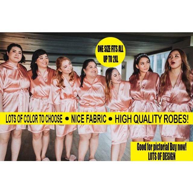 BRIDE BRIDESMAID WEDDING SILK ENTOURAGE robe up to 48 waistline XL XXL ...