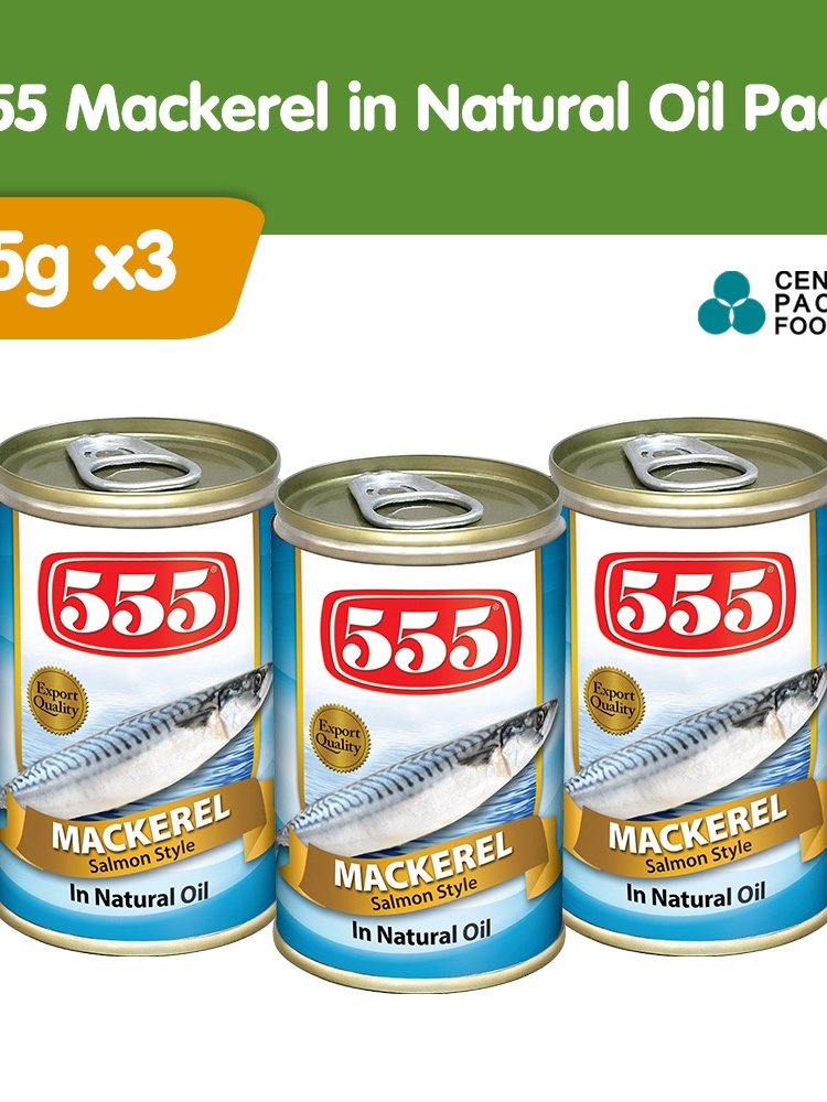 555 Mackerel in Natural Oil 155g - Pack of 3 | Shopee Philippines