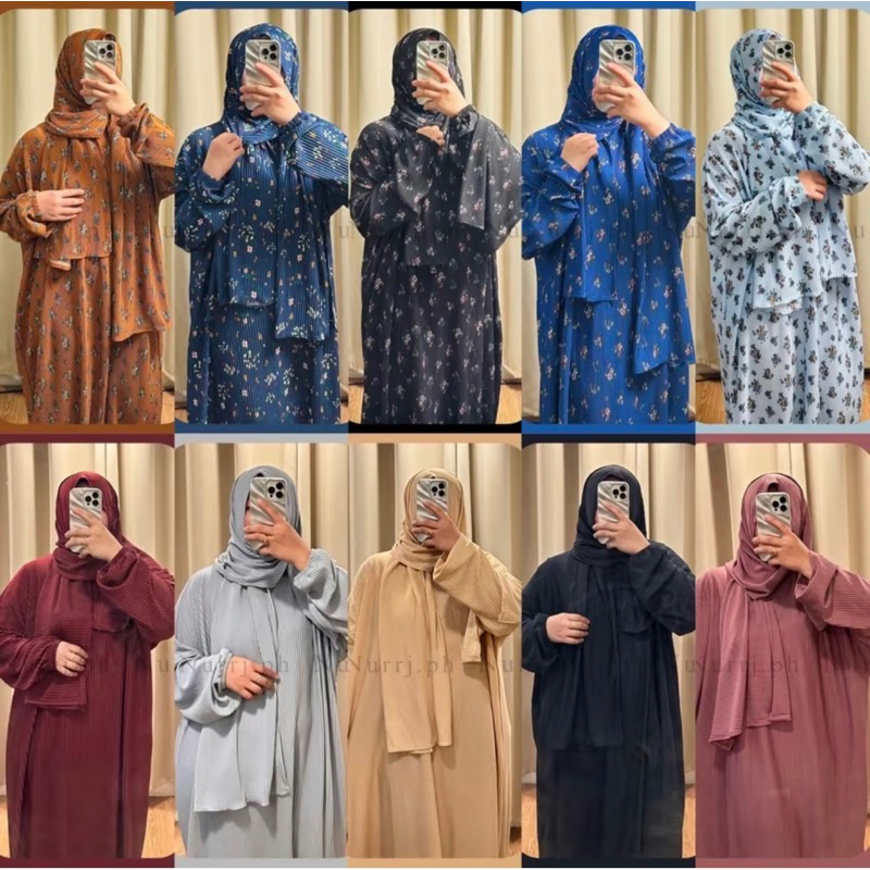 SAFEERAH COMBI MUKNA SET MUSLIM PRAYER WEAR | Shopee Philippines