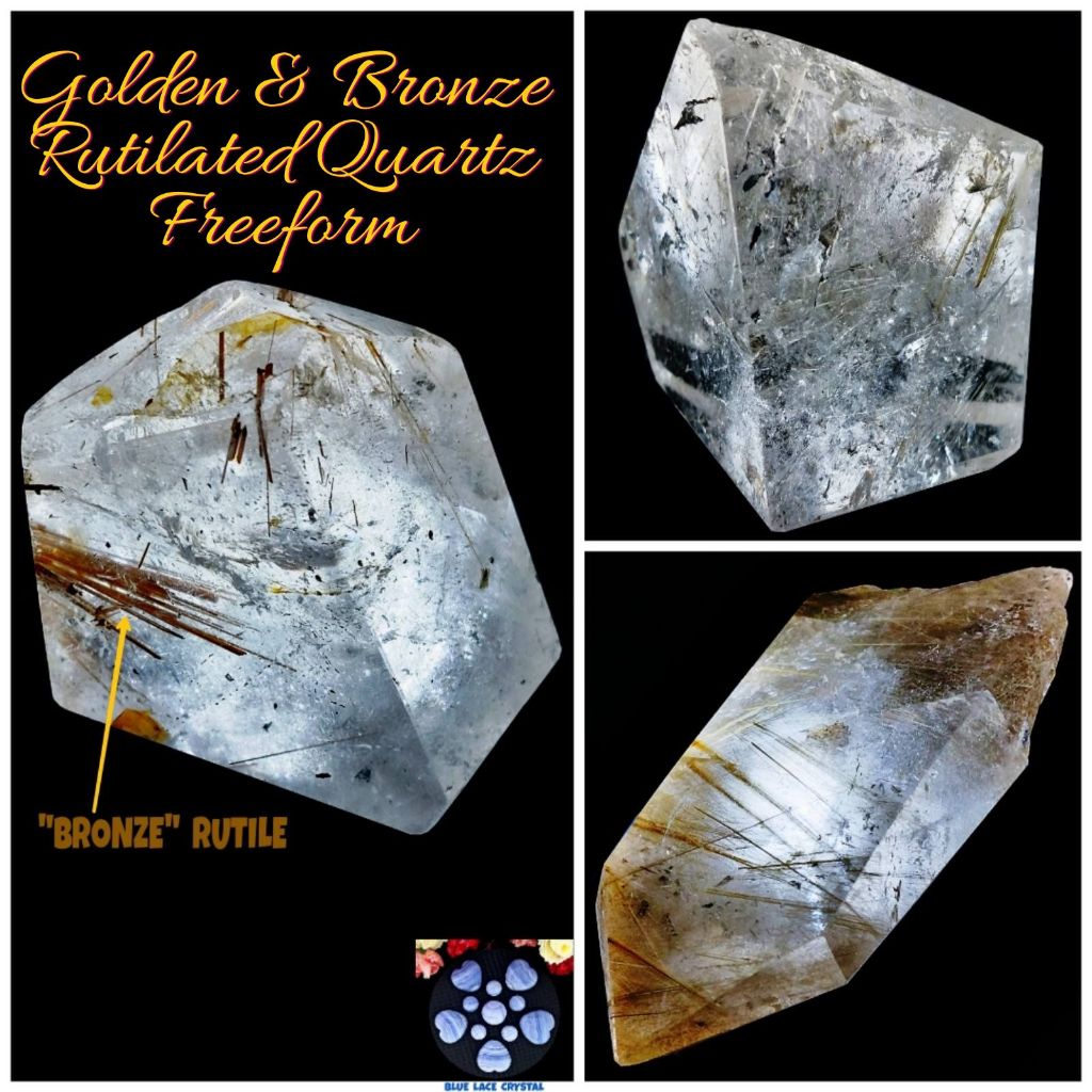 Golden & Bronze Rutilated Quartz Freeform | 100% Natural & Genuine ...