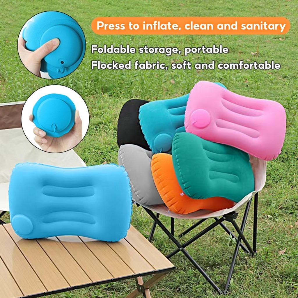 InflatableTravel Pillow Portable U-Shape Pillow Automatic Air Nozzles ...