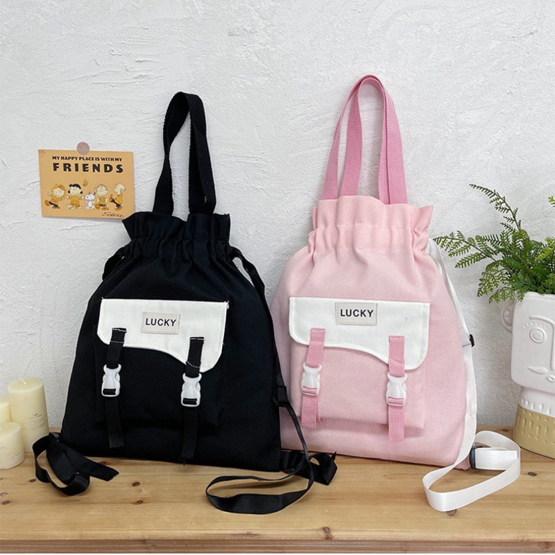 Canvas Drawstring Backpack Kids Drawstring Bags Gym String Backpack ...