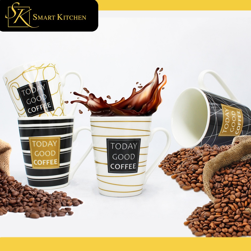 Black white gold design (TODAY MUG-A) Coffee mugs/tea mugs ceramic high ...