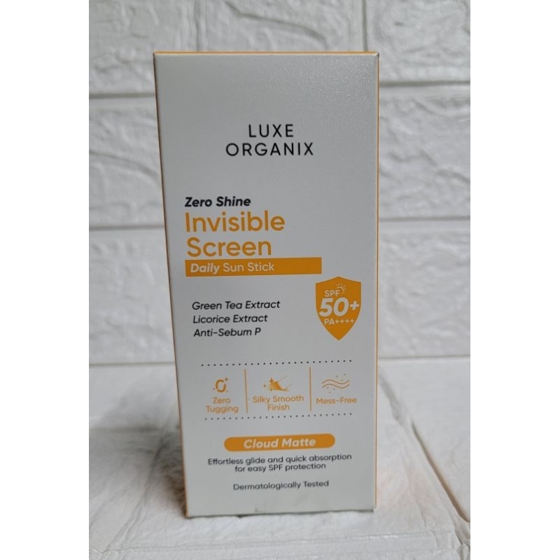 LUXE ORGANIX ZERO SHINE invisible screen daily sun stick cloud matte ...