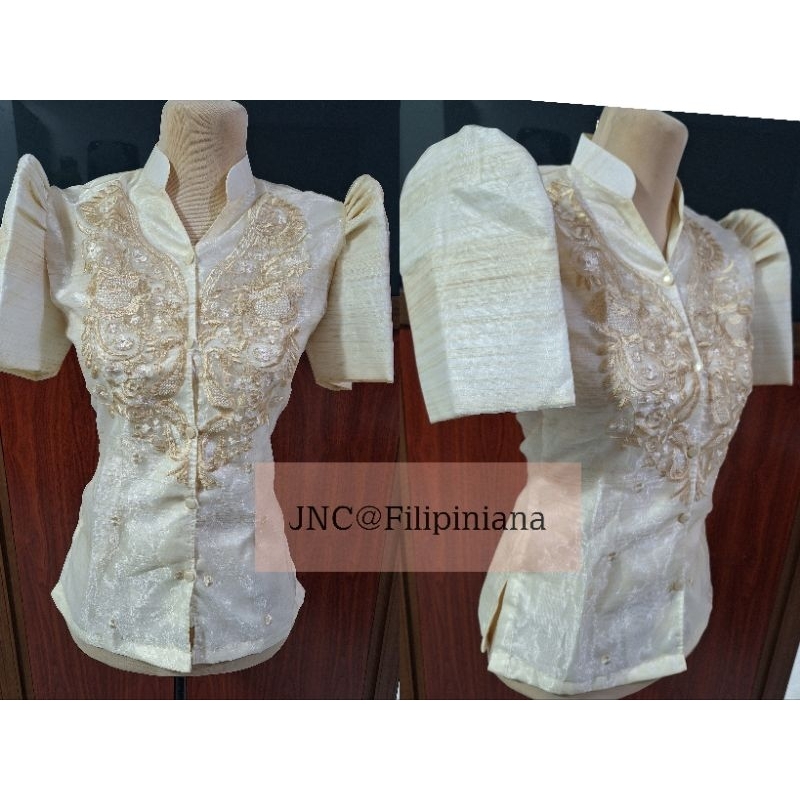 Filipiniana blouse barong ladies with burda | Shopee Philippines