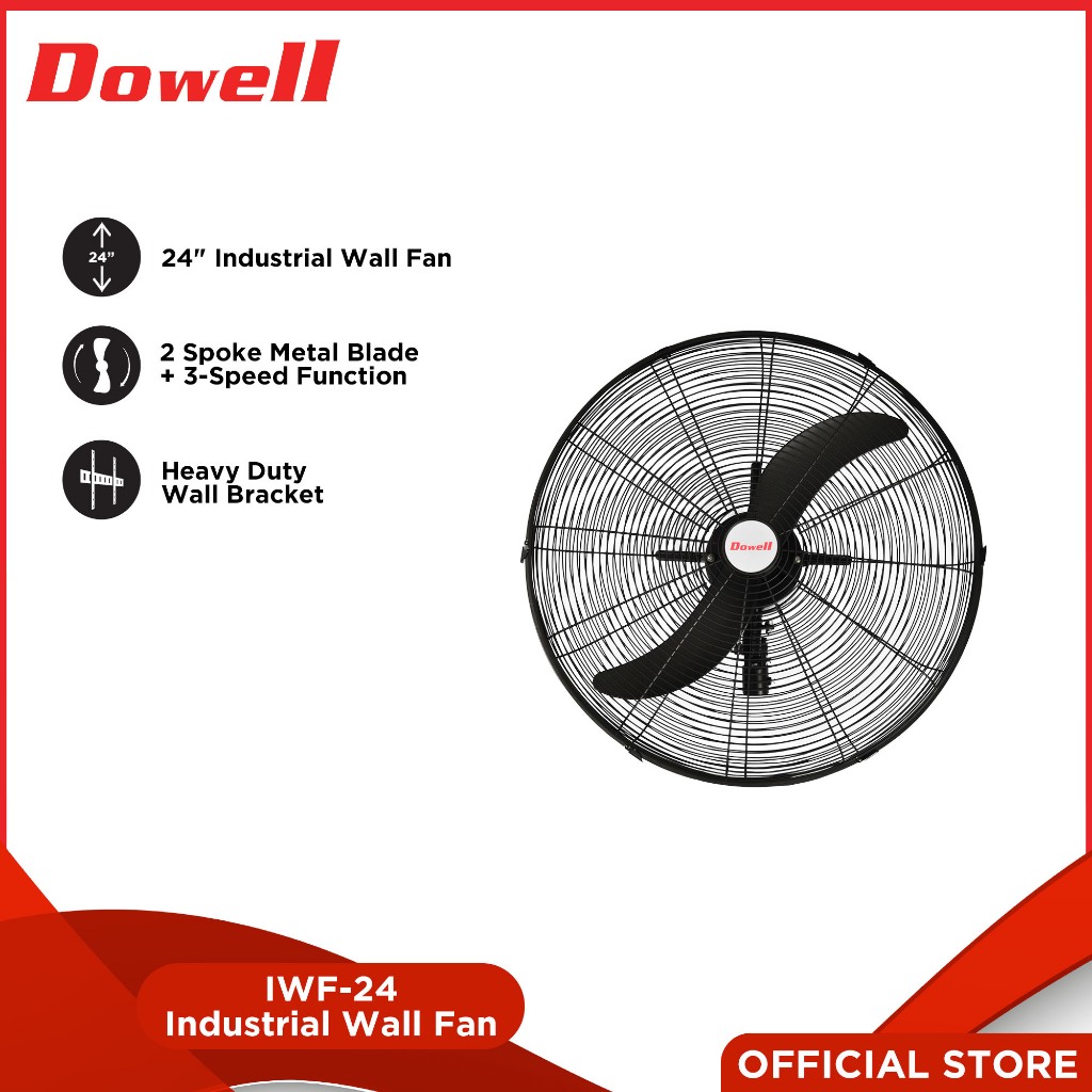 Dowell IWF-24" | 26" Industrial Wall Fan 3 Speed Function Heavy Duty ...