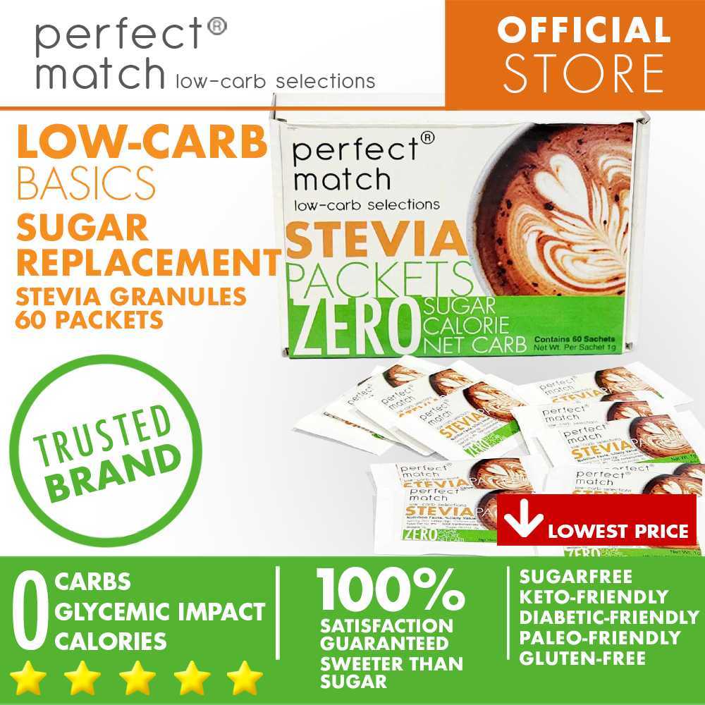 PerfectMatch Low-carb® | Stevia Packets | Sugar-free | Zero Calorie ...