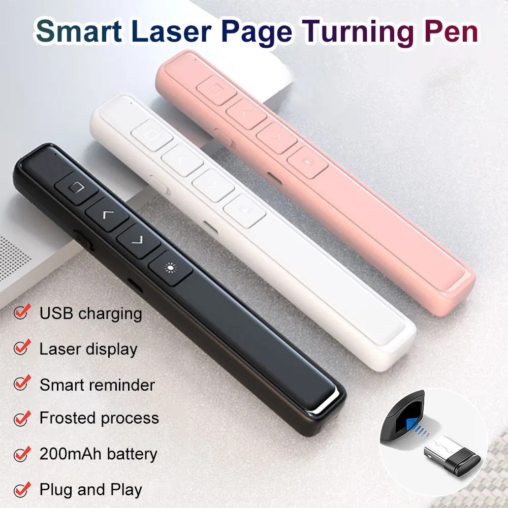 2.4GHz Wireless Pointer Presentation Flip Pen PPT Slide USB Charging ...