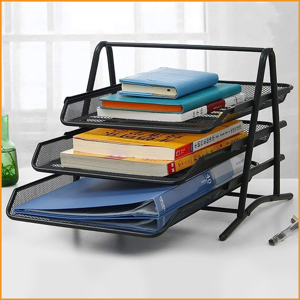 File Organizer - 3 layer Office Storage Desk Organizer For Documents ...