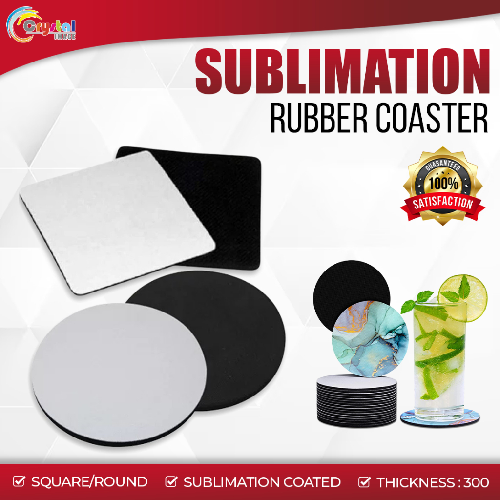 Sublimation Rubber Coaster Pad 10cm Printable Blank Subli-Coaster ...