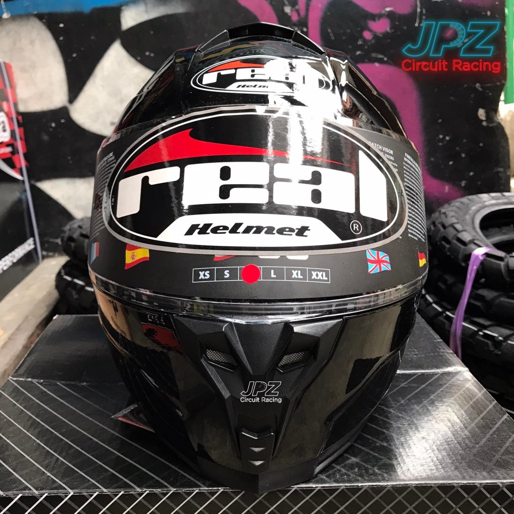 REAL FALCON RAGING BLACK FULL FACE HELMET GLOSSY/MATTE BLACK | Shopee ...