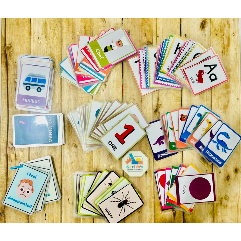 Laminated Educational Alphabet Numbers Shapes Flash Cards For Toddlers ...