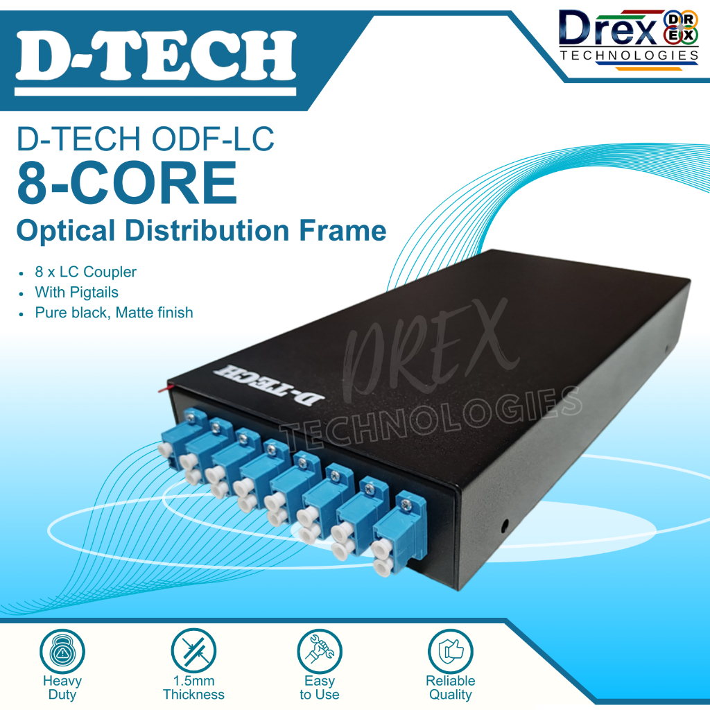 D-TECH LC ODF-8 Optical Distribution Frame 8 Core With 16pcs LC/UPC ...