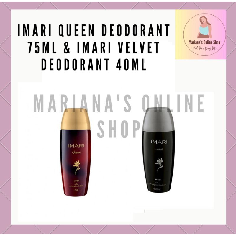 AVON IMARI QUEEN Deodorant 75ML and IMARI VELVET Deodorant 40ml ...