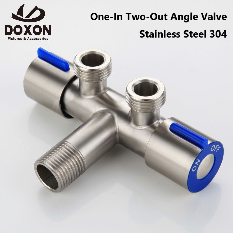DOXON 304 stainless steel Angle valve one in two out faucet Two Way ...