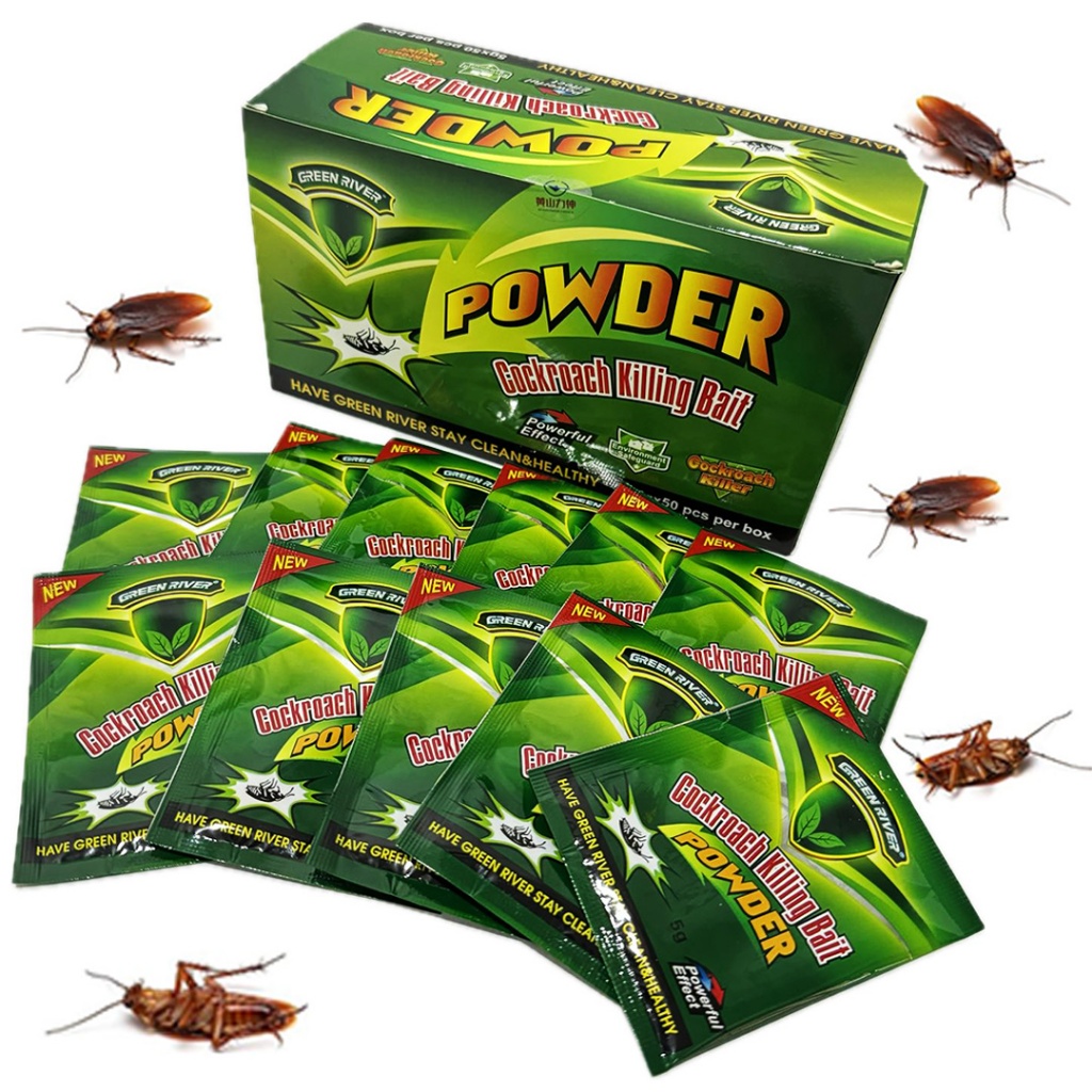 50pcs Effective Green Leaf Powder Cockroach Killing Bait -- pests ...
