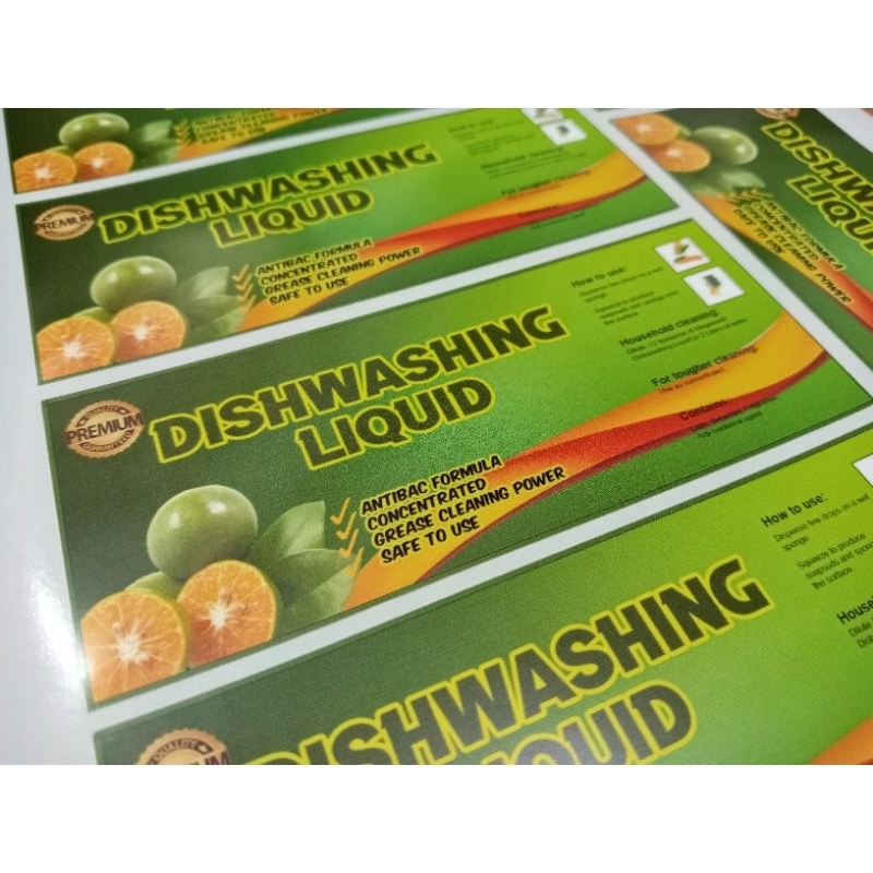 Dishwashing Liquid Label 2.1 x 5 inches (10pcs STICKER LABEL) | Shopee ...