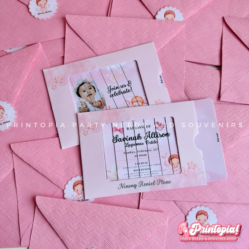 SHADOW-SLIDE INVITATION | BIRTHDAY BAPTISMAL WEDDING INVITATION ...