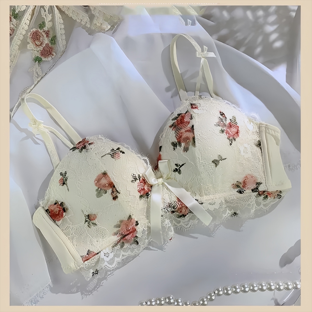 Small breasts underwear women pure desire to gather steel ring bra ...