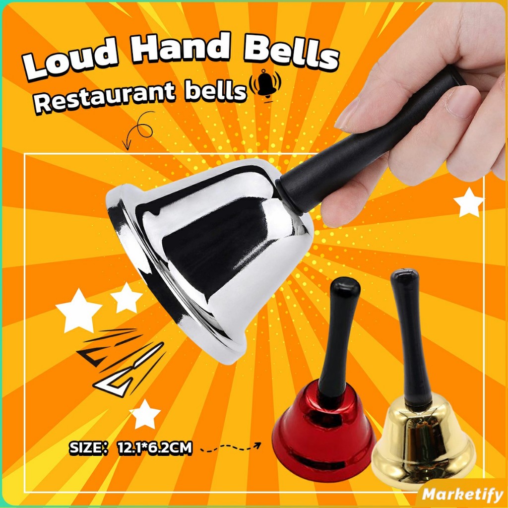 Marketify Loud Hand Bells for Adults Dinner Bells for Inside Classroom ...