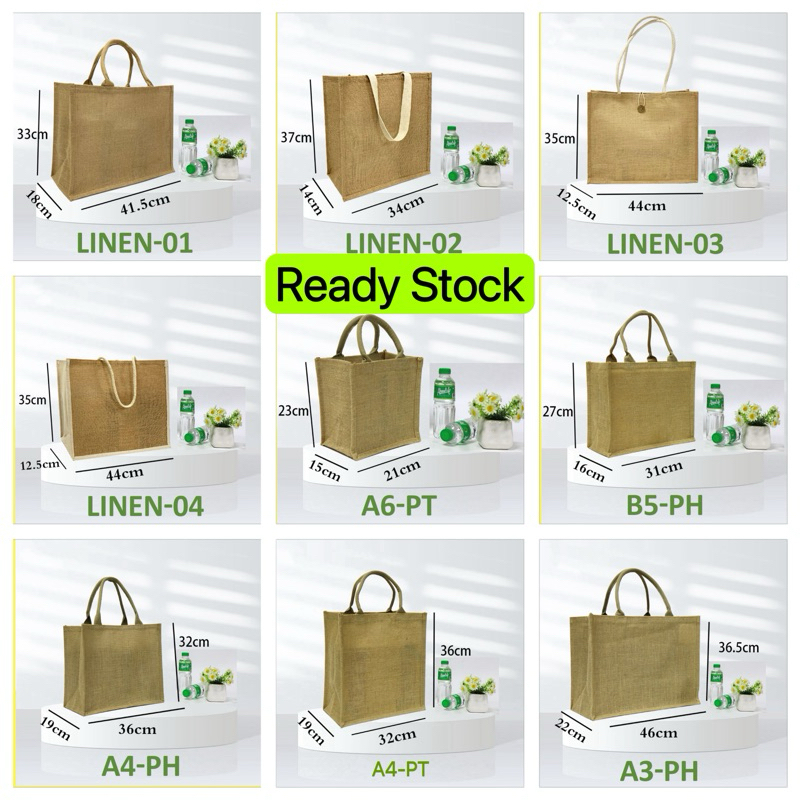 Thick Linen Tote Bag Plain Abaca Shoulder Bag Jute Burlap Sling Bag ...