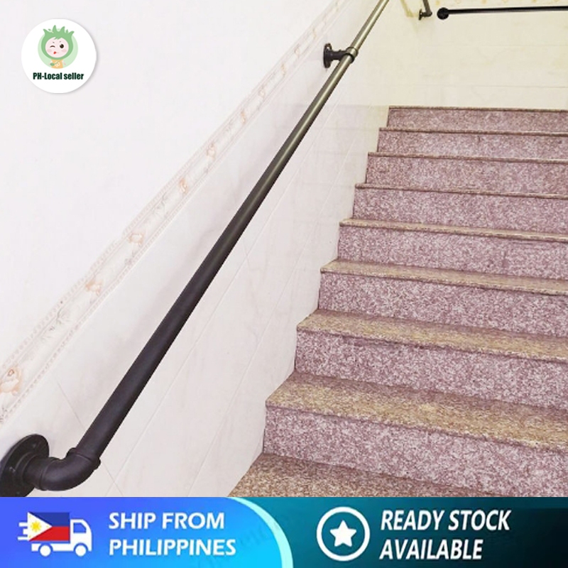 Staircase handrails, black metal handrails, anti slip handrails, wall ...