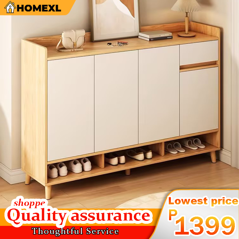 HOMEXL Shoe Cabinet Storage Large Storage Shoe Rack Shoe Cabinet Wooden ...