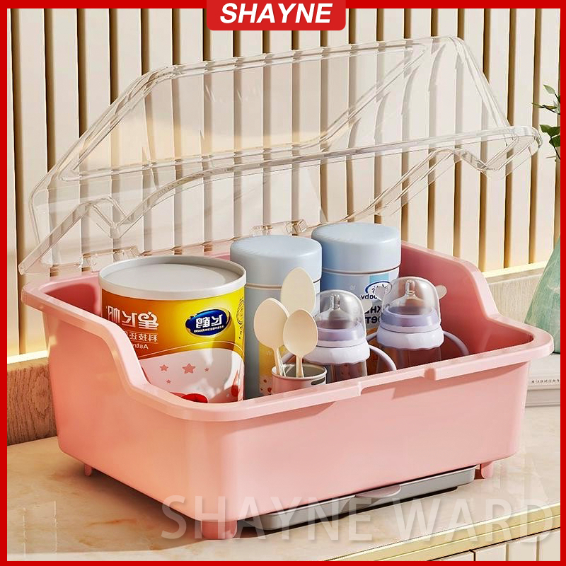 Baby Bottle Storage Box Bottle Drying Rack Portable Large Cutlery ...