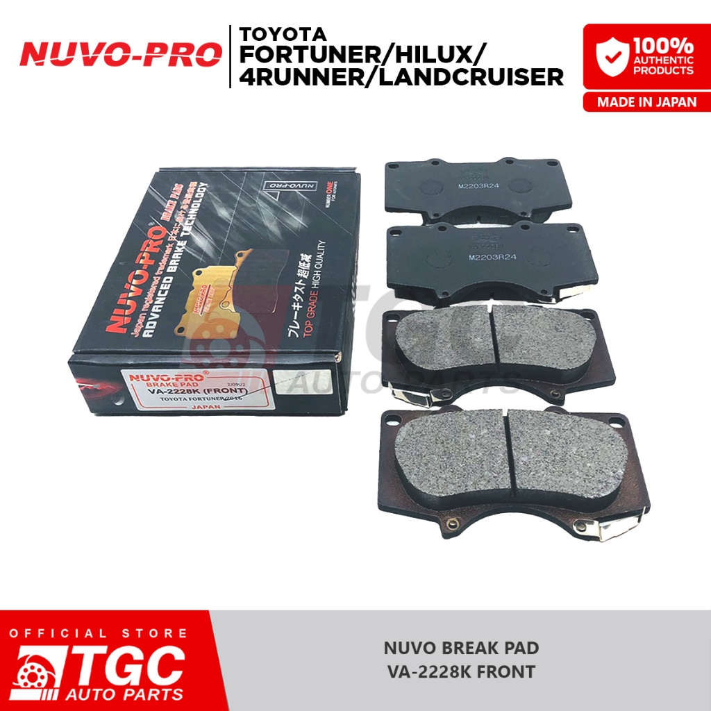 Nuvo-Pro Brake Pad VA-2228K (Front), Toyota Fortuner/Hilux Pickup/Surf ...