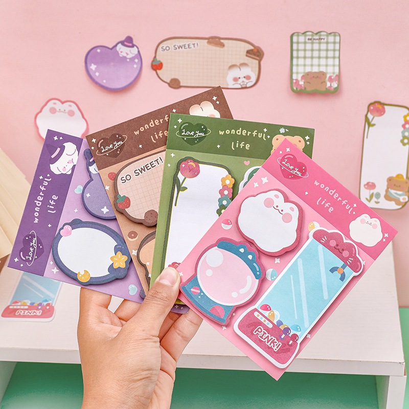 Oumi Cute Cartoon Animal Combination Sticky Notes 60Sheets School ...