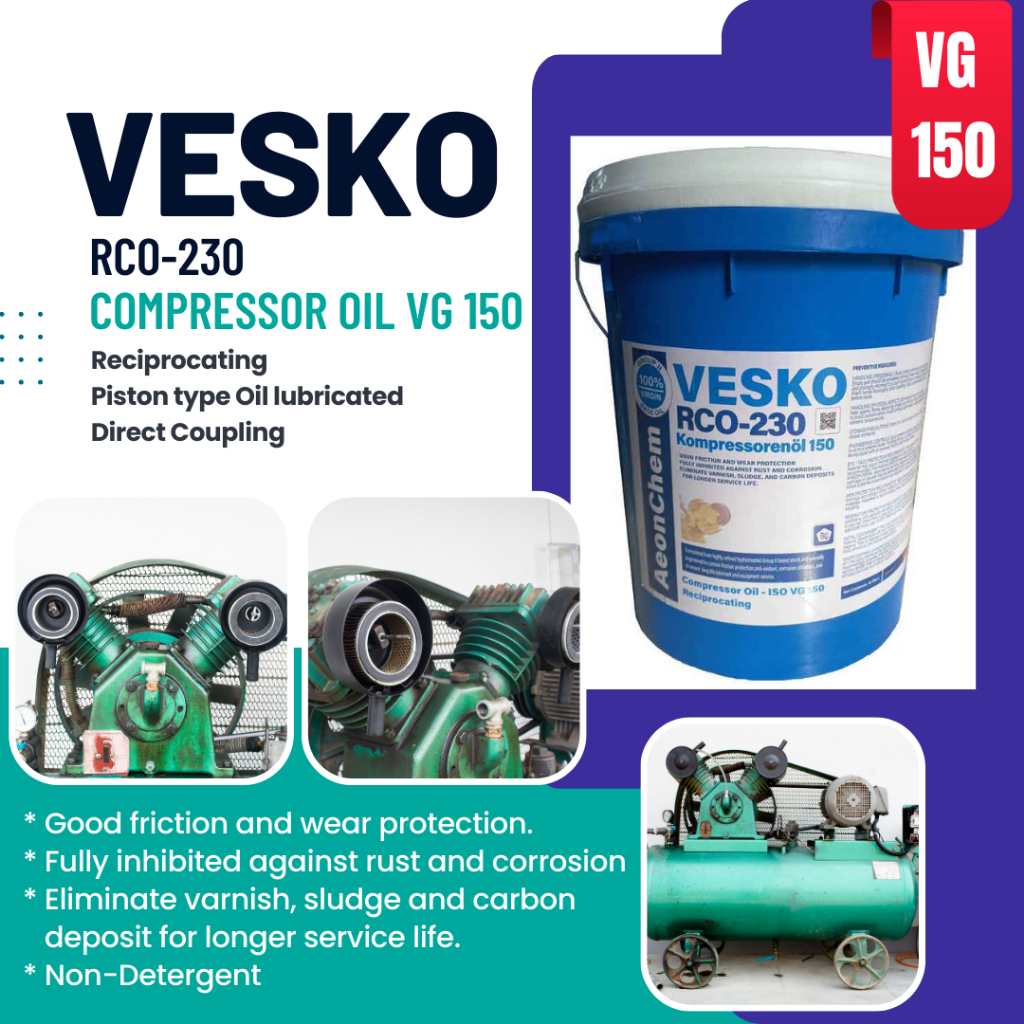 VESKO RCO-230 - Compressor Oil (Non-Detergent, Reciprocating/Piston ...
