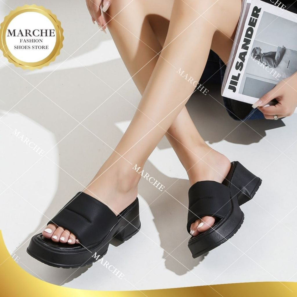 Marche New Summer Open-Toe Simple Versatile Thick-Sole Slope Sandals ...
