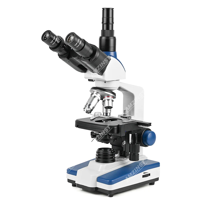 TRINOCULAR BIOLOGICAL MICROSCOPE AMZINST NK-210T 40X-2500X | Shopee ...