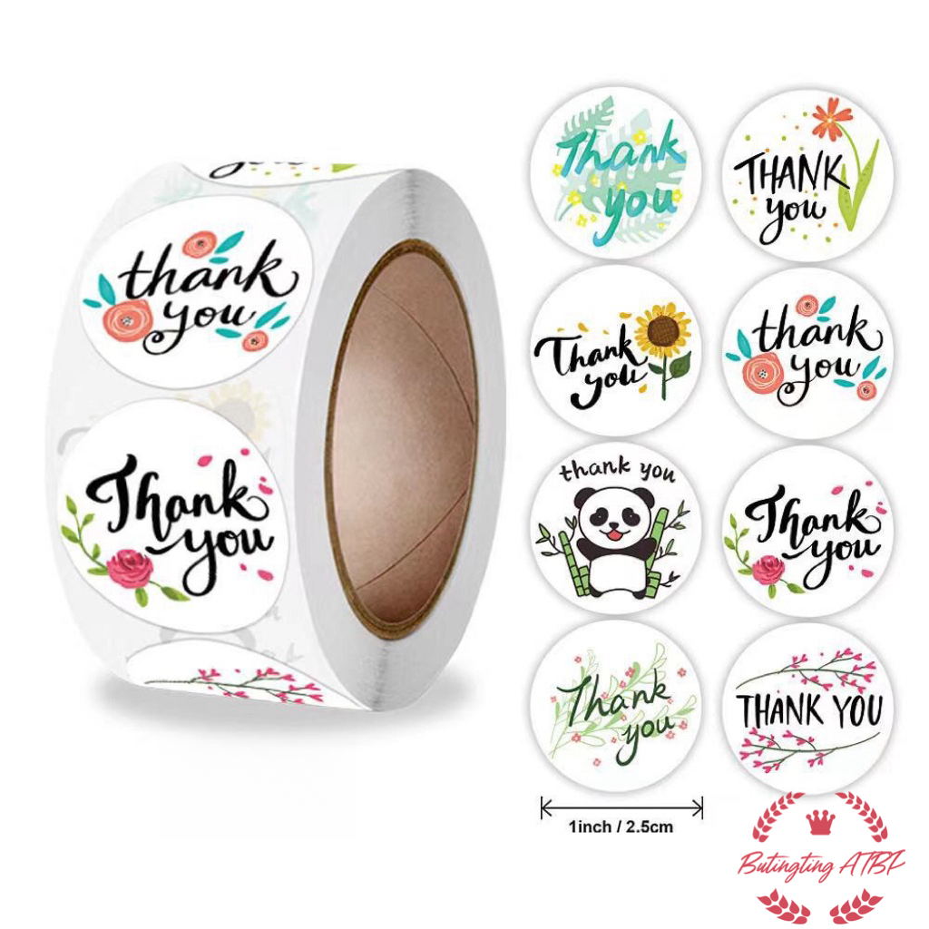 Thank You Label Sticker 1roll round seal stickers | Shopee Philippines