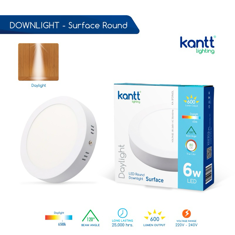 Kantt Lighting Daylight LED Surface Round Downlight - 6W / 12W / 18W ...